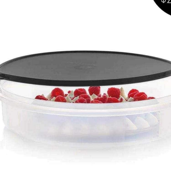 Tupperware | Kitchen | Tupperware Large Round Container Black | Poshmark